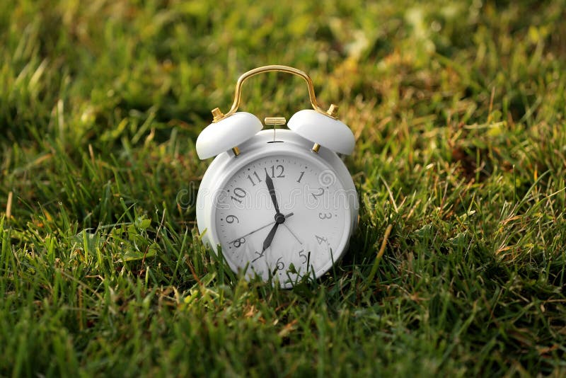 Alarm Clock on Grass Outdoors Stock Photo - Image of park, decor: 151318450