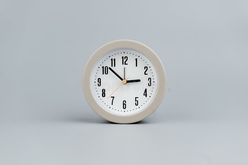 Clock on Gray Background. Time Concept Stock Image - Image of alertness ...