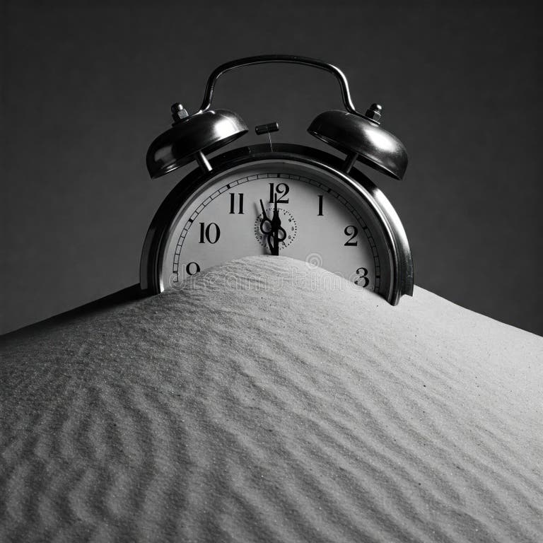 The Alarm Clock is Half in the Sand. Stock Photo - Image of dust ...