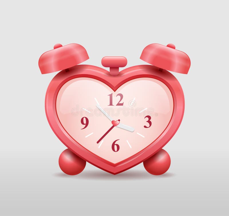 Alarm clock in heart shape stock vector. Illustration of alert - 47505843