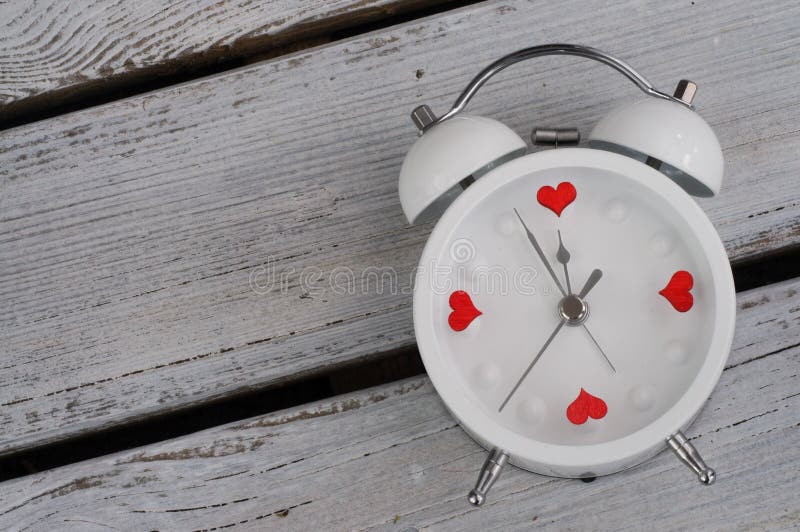 Alarm Clock with Hearts Love Concept Stock Photo - Image of holiday ...