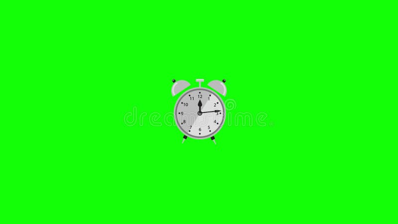 Alarm Clock Icon Animation. Loop Animation with Alpha Channel, Green ...