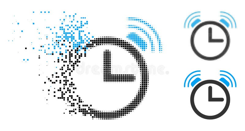 Disappearing Pixelated Halftone Alarm Clock Icon Stock Vector ...