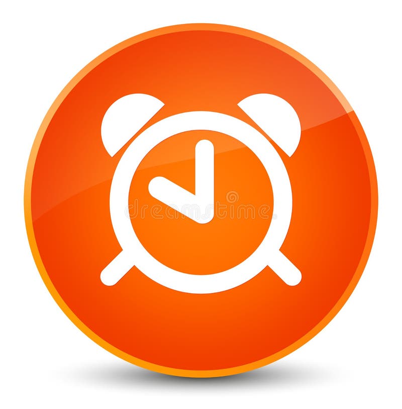 Alarm Clock Icon Elegant Orange Round Button Stock Illustration ...