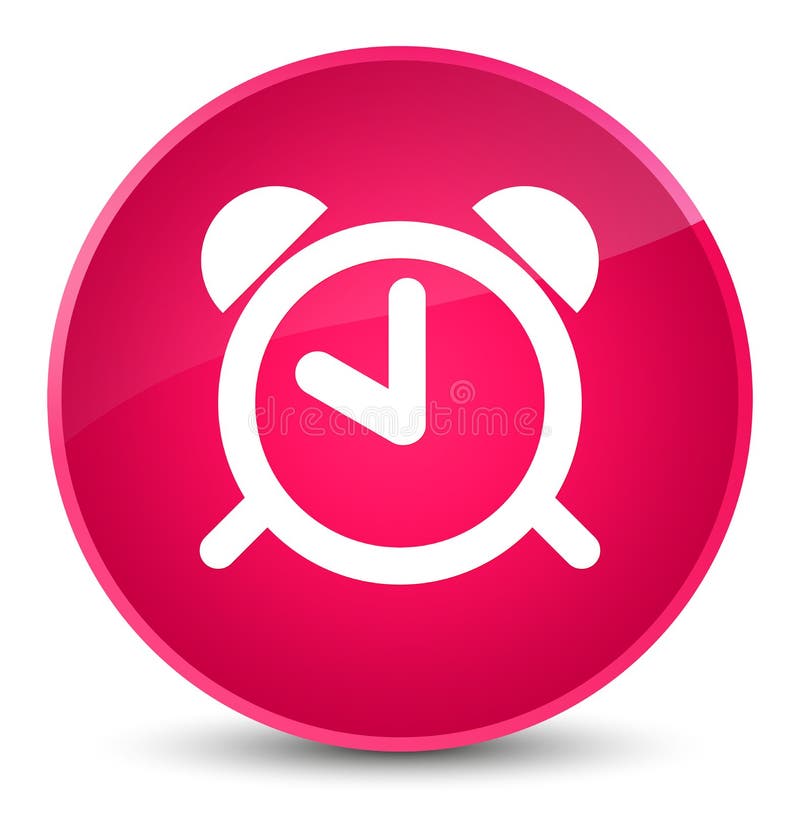 Alarm Clock Icon Elegant Pink Round Button Stock Illustration ...
