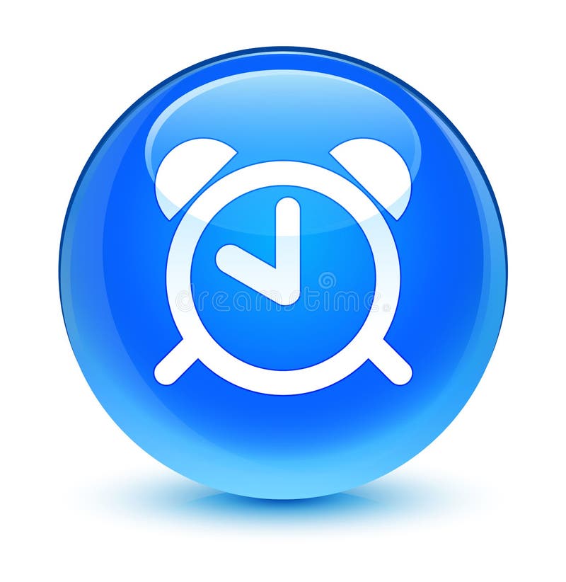 Alarm Clock Icon Glassy Cyan Blue Round Button Stock Illustration ...