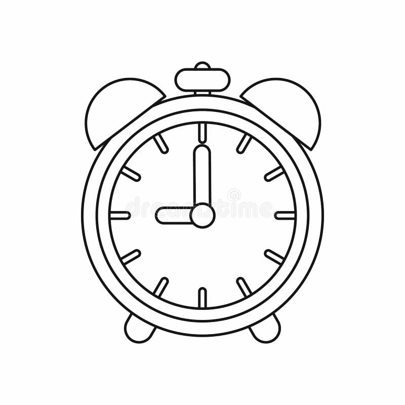 Alarm Clock Icon, Outline Style Stock Vector - Illustration of pressure ...