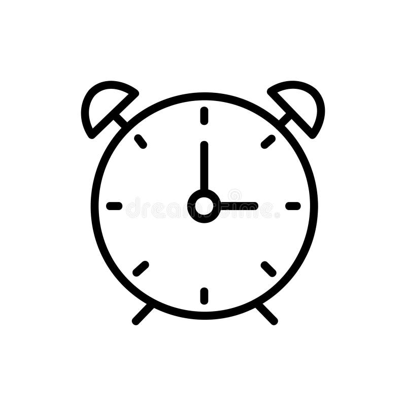 Alarm Clock Icon, Outline Style, Isolated on White Background. Stock ...