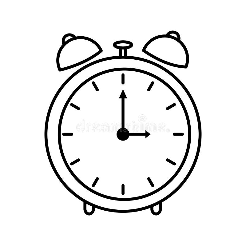 Alarm Clock Icon. Outline Clock Symbol for Web Design Stock ...