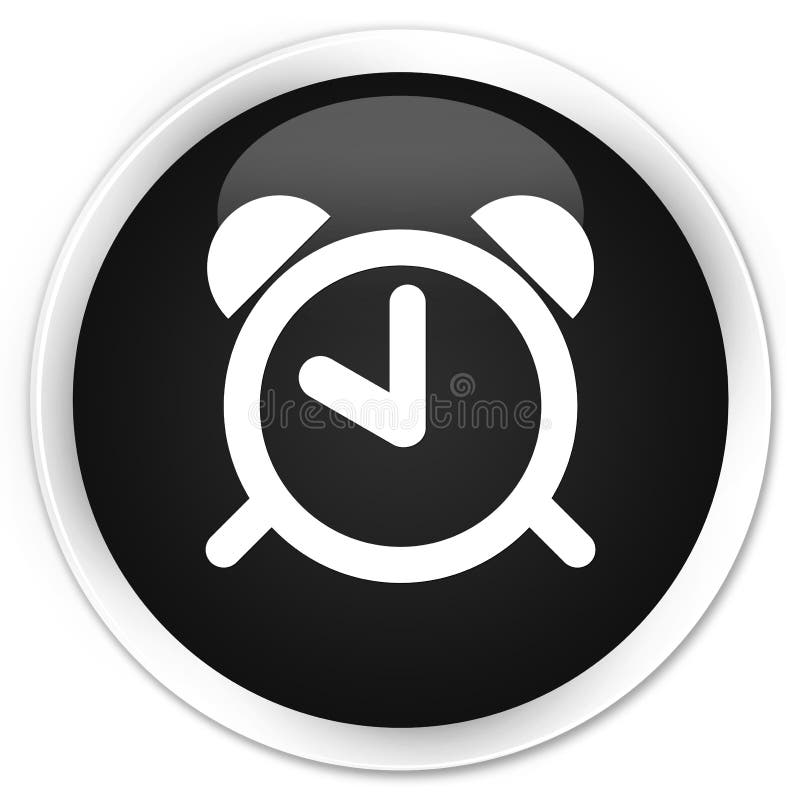 Alarm Clock Icon Premium Black Round Button Stock Illustration ... Alarm Clock Icon Premium Black Round Button Stock Illustration ...