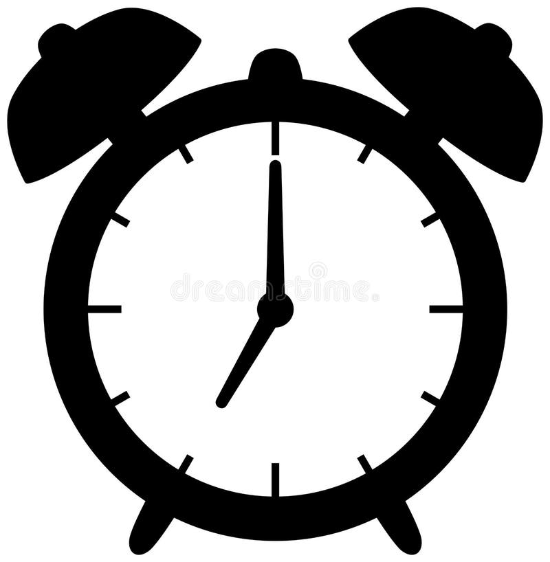 Alarm Clock Icon Silhouette Stock Vector - Illustration of pictogram ...