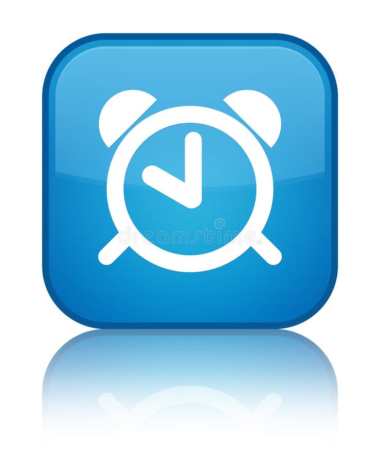 Alarm Clock Icon Special Cyan Blue Square Button Stock Illustration ...