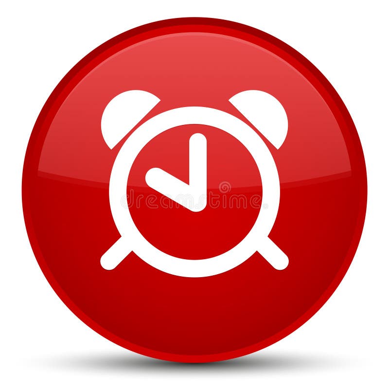 Alarm Clock Icon Special Red Round Button Stock Illustration ...