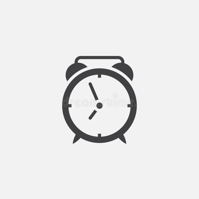 Alarm Clock Icon Vector Isolated on Gray Stock Vector - Illustration of ...