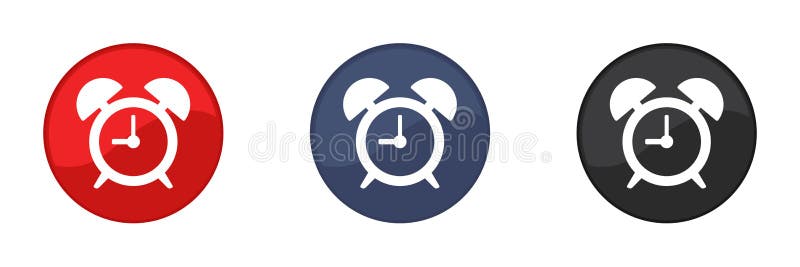 Alarm Clock Icons Set. Web Design Stock Illustration - Illustration of ...