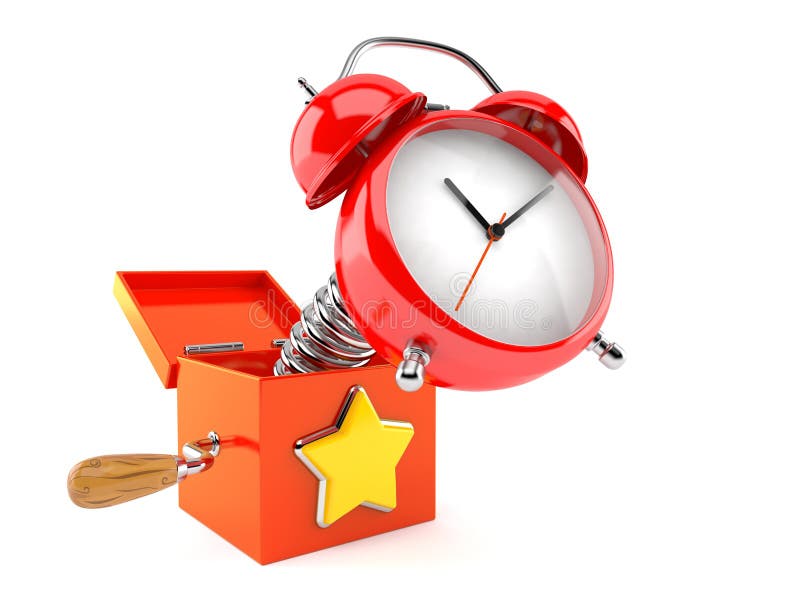 Alarm Clock Inside Jack in the Box Stock Illustration - Illustration of ...