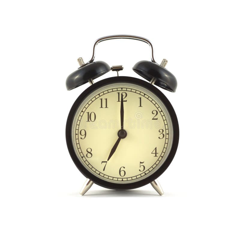 Alarm Clock Isolated on White Background Stock Photo - Image of face ...