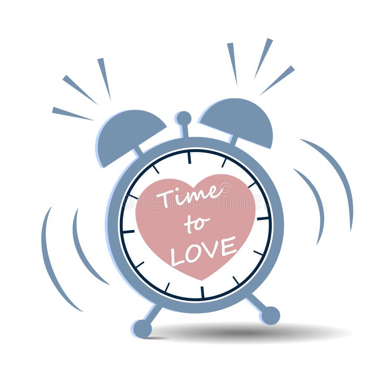 Alarm Clock with `time To Love` Text Stock Vector - Illustration of ...