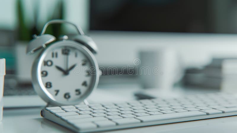 Alarm Clock on Keyboard stock illustration. Illustration of device ...
