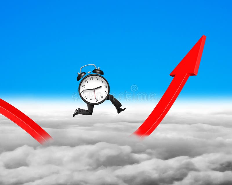 Alarm Clock Legs Running Growing Red Arrow Graph Stock Photos - Free ...