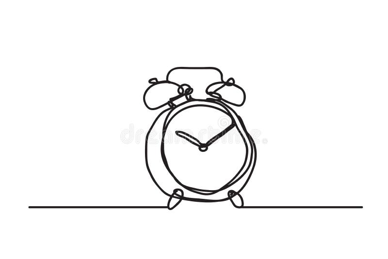 Alarm Clock, Line Drawing Style,vector Design Stock Vector ...