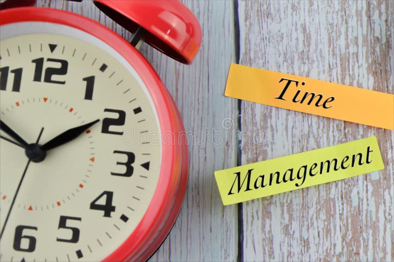 Alarm Clock and Memo Note Written with TIME MANAGEMENT Stock Image ...