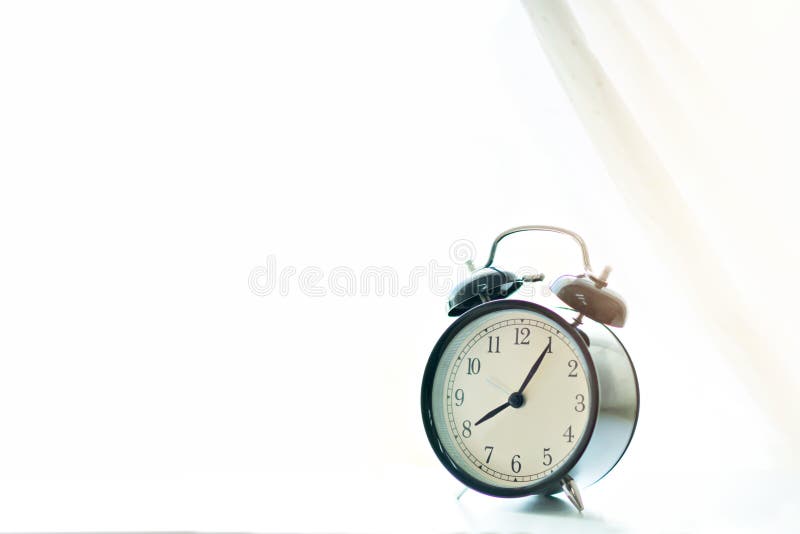 Alarm Clock in the Morning at Bedroom Stock Photo - Image of reminder ...
