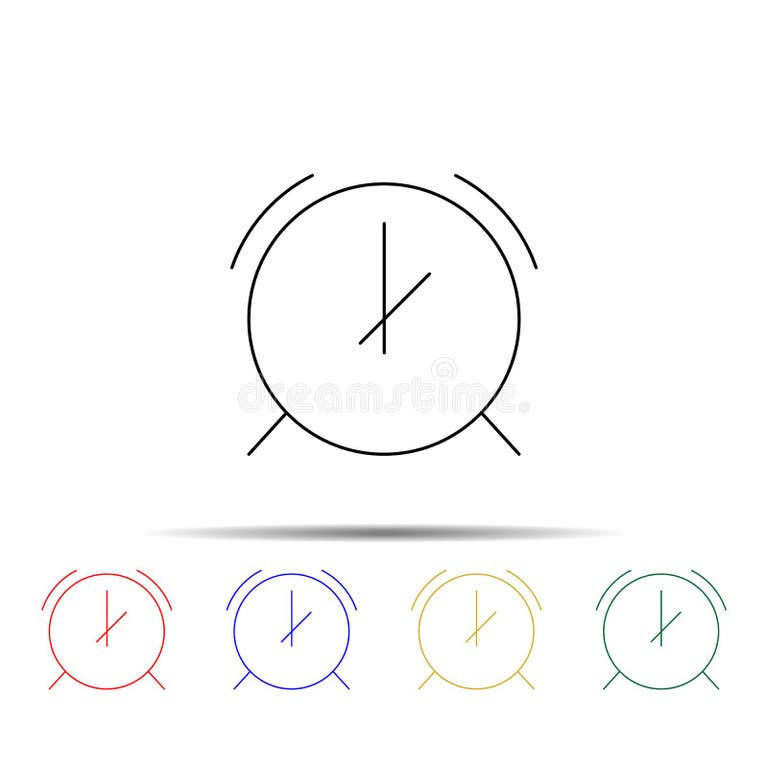 Alarm Clock Multi Color Style Icon Simple Thin Line Outline Vector Of Measure Icons For Ui And