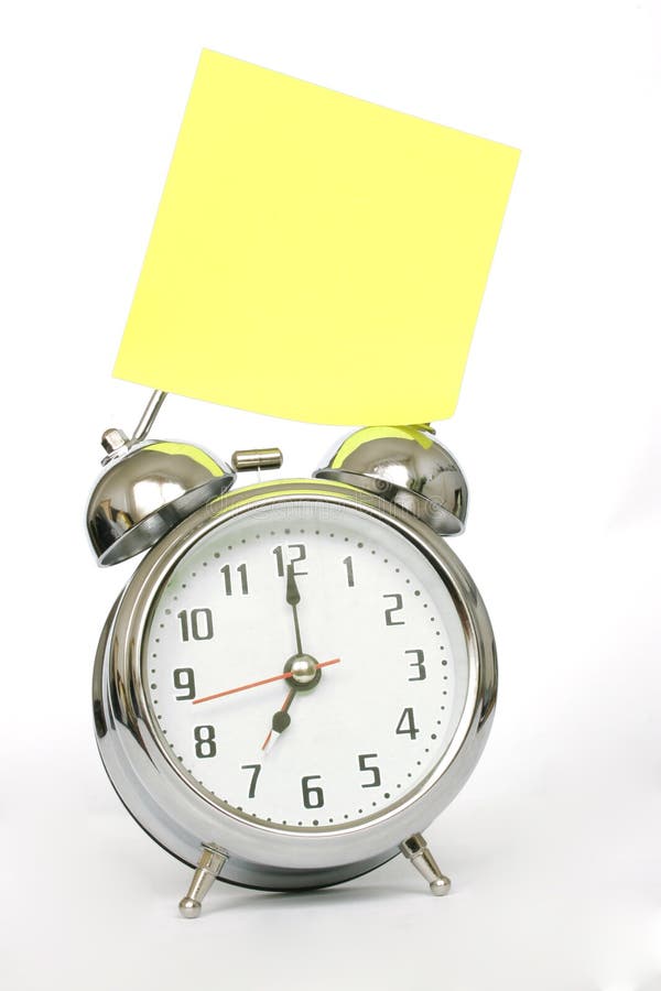 Alarm Clock and Note stock image. Image of face, circular - 316071