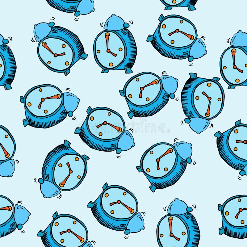 Alarm clock pattern stock vector. Illustration of pointer - 69887866