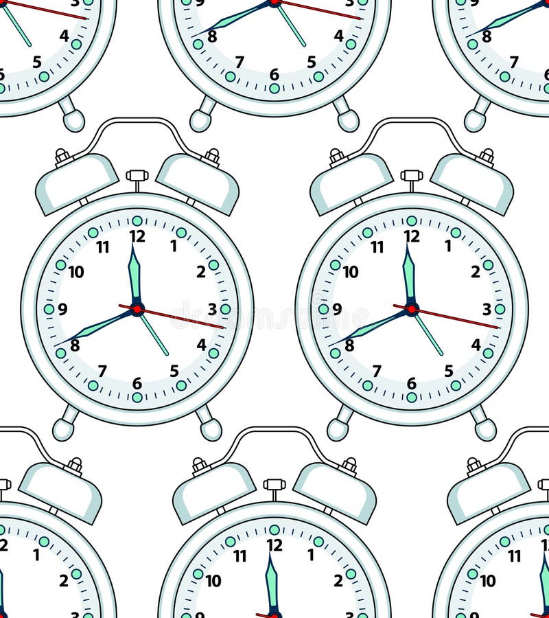 Alarm clock pattern stock vector. Illustration of chronometer - 84370024