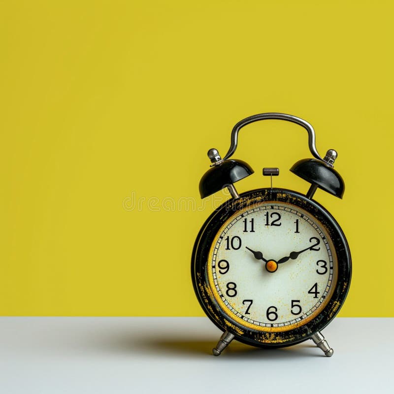 Alarm Clock at 9 am/PM, Customizable Space for Text Ideas Stock ...