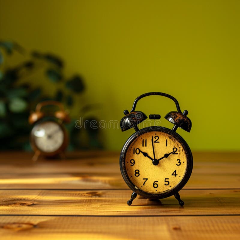 Alarm Clock at 9 am/PM, Customizable Space for Text Ideas Stock ...
