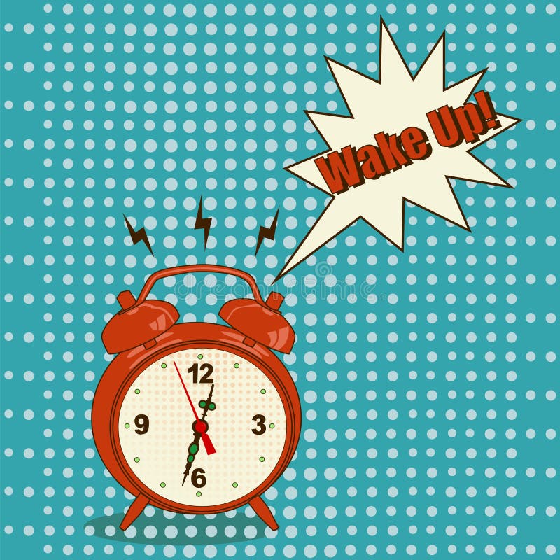 Alarm Clock in Pop Art Style Stock Illustration - Illustration of ...
