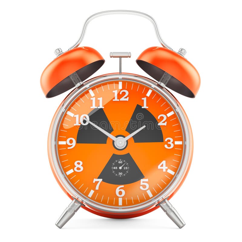 Alarm Clock with Radiation Symbol, 3D Rendering Stock Illustration ...