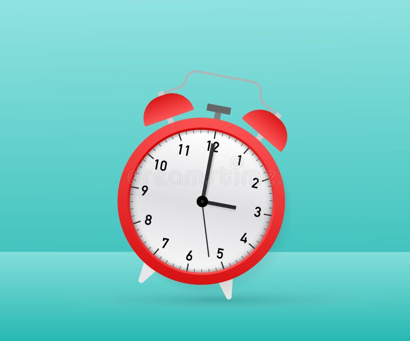 Alarm Clock Red Wake-up Time. Vector Stock Illustration. Stock Vector ...