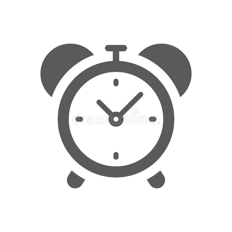 Alarm Clock Ringing Black Vector Icon Stock Vector - Illustration of ...