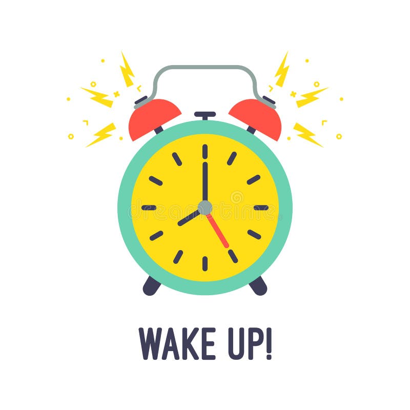 Alarm Clock is Ringing Waking Somebody Up. Stock Vector - Illustration ...