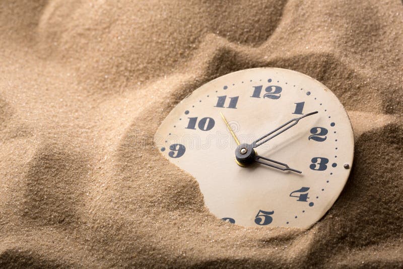 Antique Clocks in Desert Sand Stock Image - Image of antiques, surreal ...