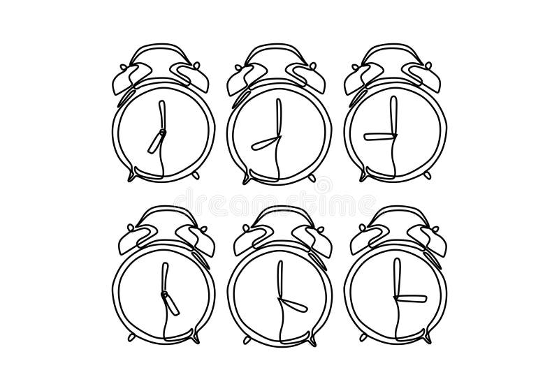 Continuous Line Drawing Clock Stock Illustrations – 633 Continuous Line ...