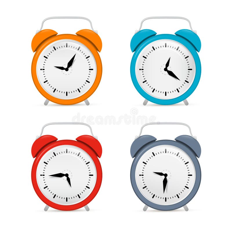 Different colors clock set stock vector. Illustration of office - 16811496
