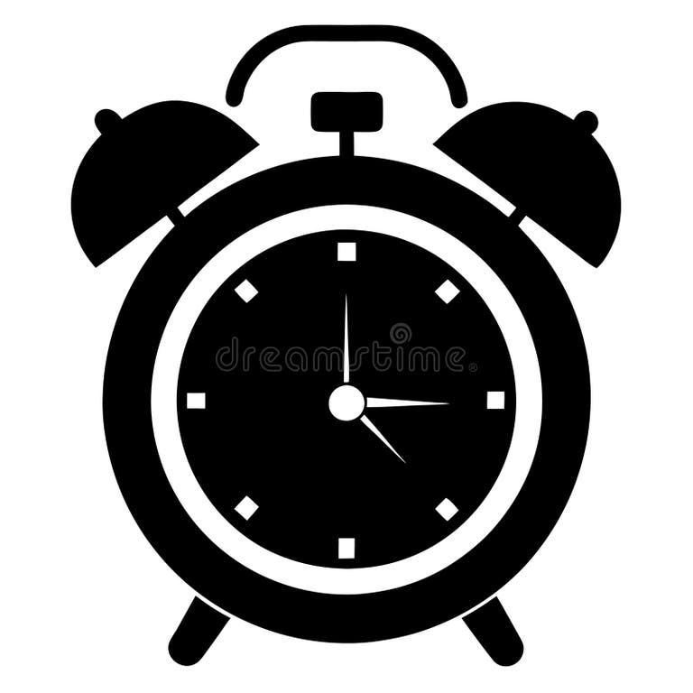 Alarm Clock Silhouette Vector Illustration Stock Illustration ...