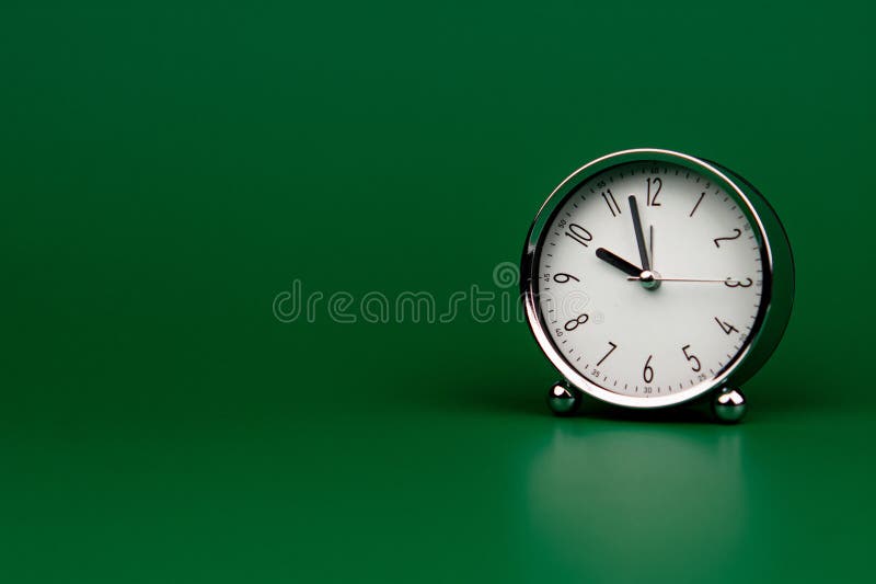 Clock Silver White Dial on Green Screen Working with Time. Be on Time ...