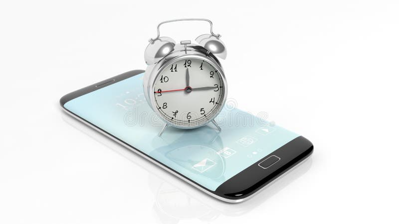 Alarm Clock on Smartphone Screen Stock Illustration - Illustration of ...