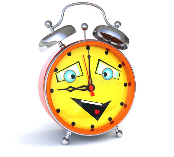 Alarm Clock with Smiley Face Stock Illustration - Illustration of bell ...