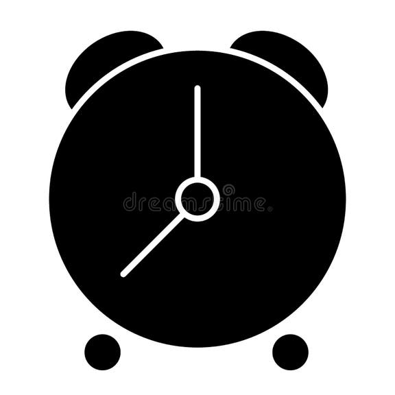 Alarm Clock Solid Icon. Time Vector Illustration Isolated on White Stock Vector - Illustration ...