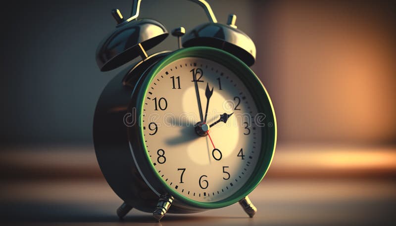 Alarm Clock Standing on Table. Generative AI Stock Illustration ...