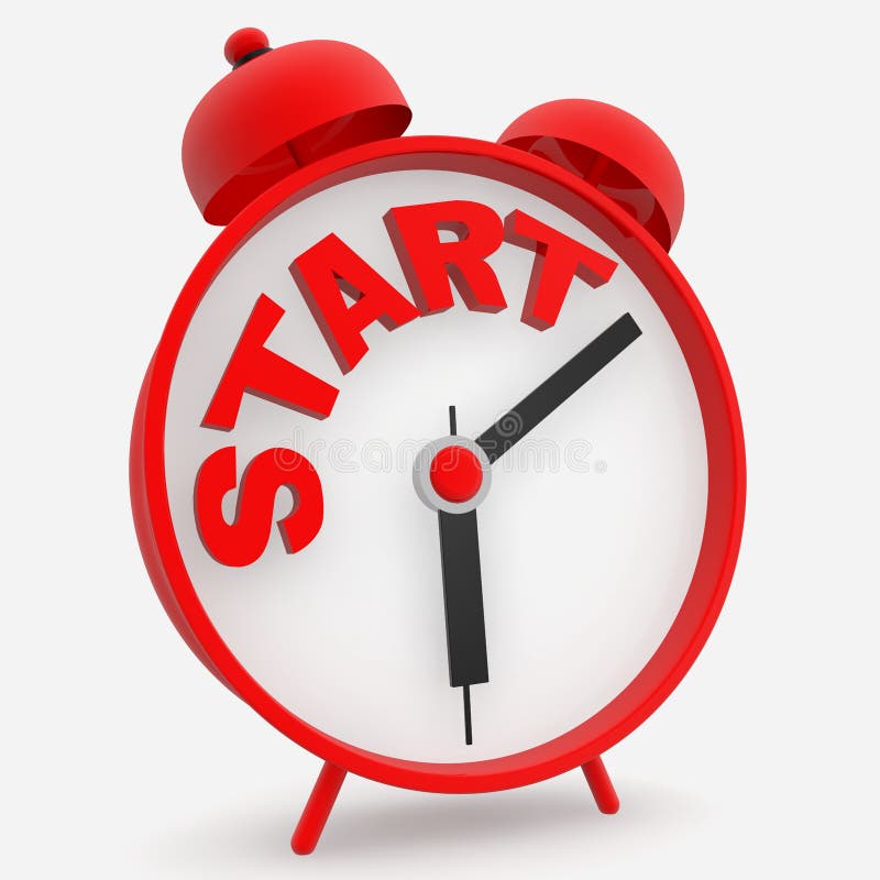 Alarm Clock with Start Concept Stock Illustration - Illustration of ...