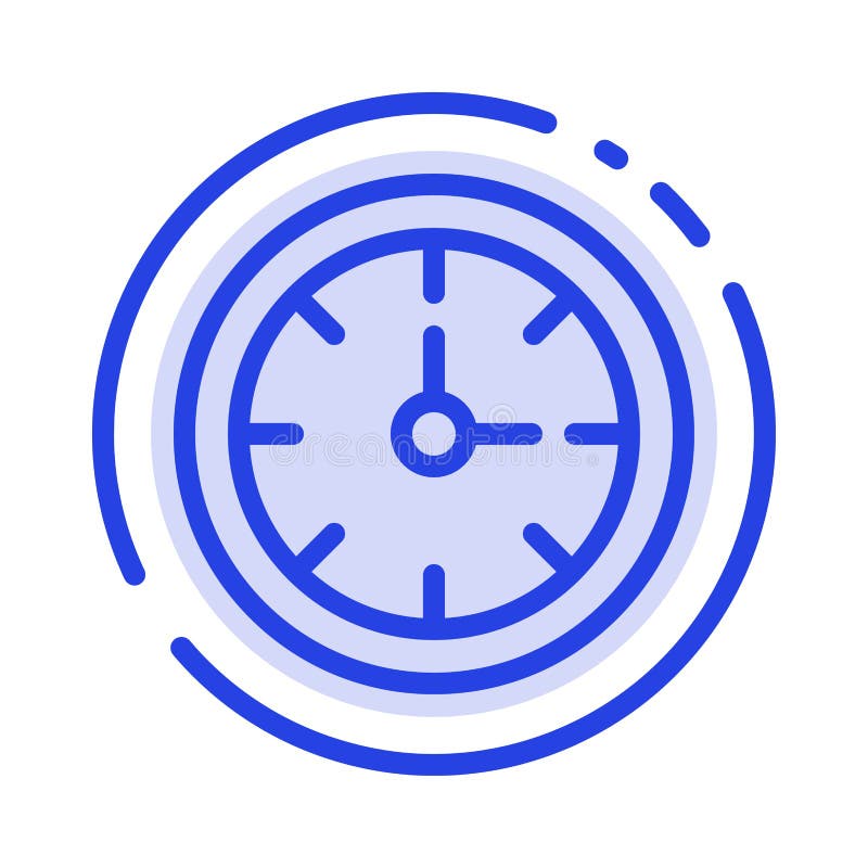 Alarm, Clock, Stopwatch, Time Blue Dotted Line Line Icon Stock Vector ...