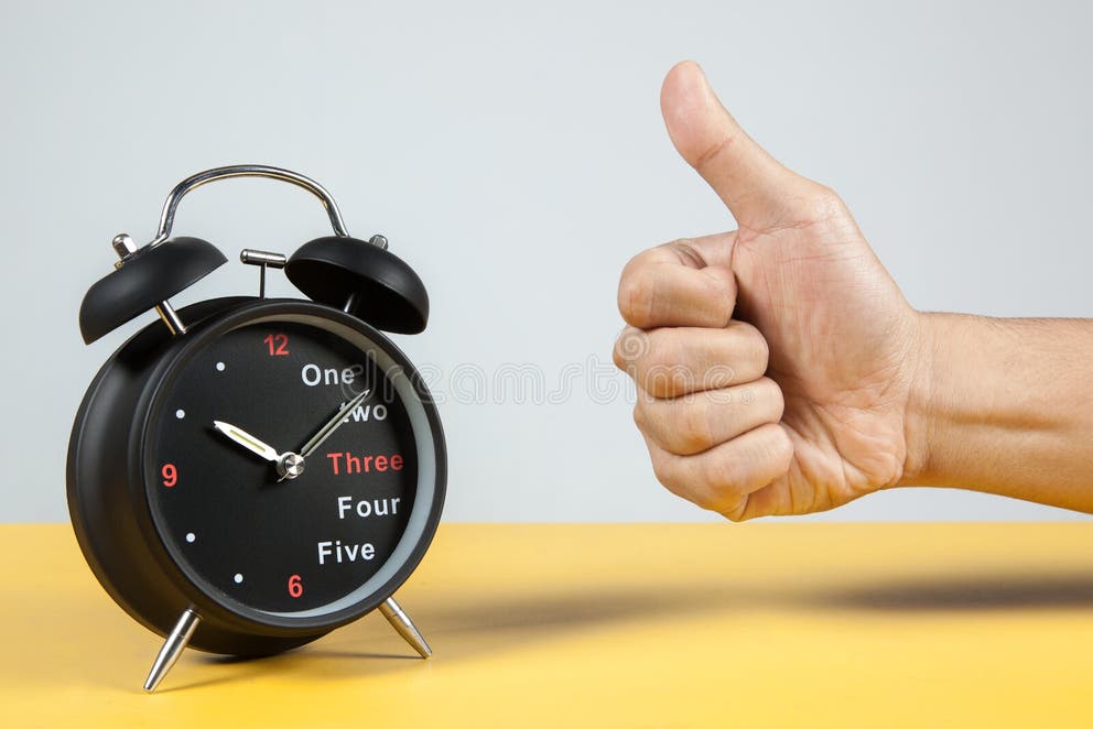 Alarm Clock with Success Sign Stock Image - Image of numbers, time ...